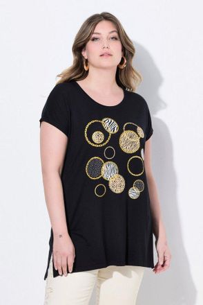 Miamoda T-Shirt T-Shirt A-Linie Kreise mit Glitzer