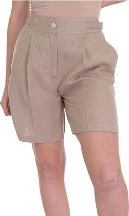 Pennyblack Femme, Shorts, Beige, Taille: 44 FR Short Bermuda en lin avec poches cachées