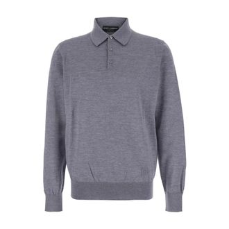 Dolce & Gabbana Woll-Polohemd - - Tops - Herren - Grau - M