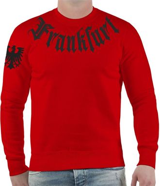 Spass Kostet Herren Männer Sweatshirt Pullover Frankfurt Schwarz Weisser Block Adler Fussball Fans