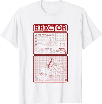 Meccano Aufsteller Modellbau Hebewagen Teile Diagramm Retro T-Shirt