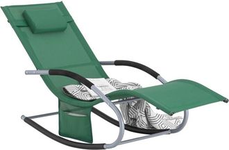 SoBuy Sobuy - Chaise Longue Transat Pliable Jardin Aluminium - Bain de Soleil Ergonomique &agrave; Bascule Relax - Fauteuil Ext&eacute;rieur Confortable Plage pour