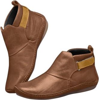 Generic Bottines pour femme - Coupe large - Chaussures compens&eacute;es confortables - D&eacute;contract&eacute;es - Antid&eacute;rapantes - Automne et hiver - Bottes de marche en plein
