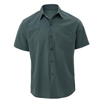 Generic Chemises de No&euml;l 2024 boutonn&eacute;es pour homme, couleur unie, mode populaire, coton et lin m&eacute;lang&eacute;, chemises dhiver pour homme UK, gris, L