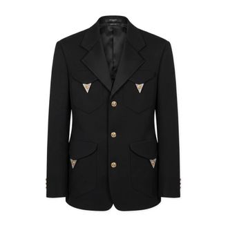 Versace Stretch Woll Sakko - - Jackets - Herren - Schwarzk - S