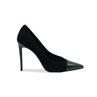 Gianmarco F. Schwarze Wildleder- und Lacklederabs&auml;tze - - Shoes - Damen - Schwarzk - 36 EU