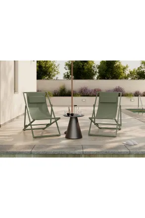 ambia GARDEN Sonnenliege, Hellgr&uuml;n, Metall, Textil, F&uuml;llung: Schaumstoff, 104x76x93 cm, Gartenm&ouml;bel, Gartenliegen