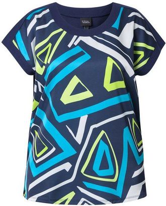Ulla Popken T-Shirt T-Shirt grafischer Druck Oversized Rundhals