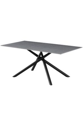 MID.YOU Mid.you Esstisch, Grau, Metall, Keramik, rechteckig, konisch, 90x76x180 cm, Esszimmer, Tische, Esstische, Esstische Keramik