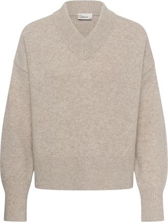 MY ESSENTIAL WARDROBE Mwrome LW V-Neck Pullover - - Knitwear - Damen - Beige - XS/S