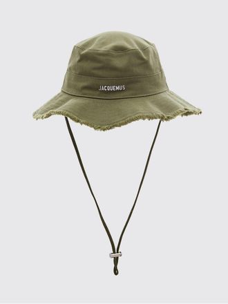 Jacquemus Chapeau bob en coton &agrave; bord effiloch&eacute; avec cordon de serrage