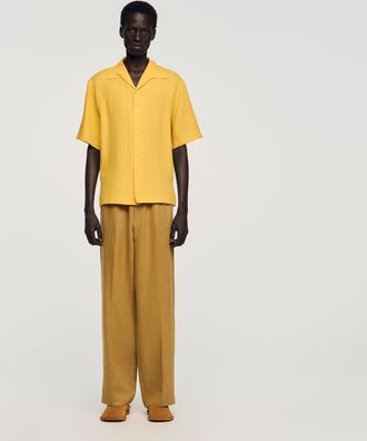 Sandro Chemise en lin &agrave; col requin