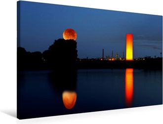 Calvendo Premium Textil-Leinwand 75 x 50 cm Quer-Format Rheinorange Duisburg | Wandbild, HD-Bild auf Keilrahmen, Fertigbild auf hochwertigem Vlies, Leinwanddru