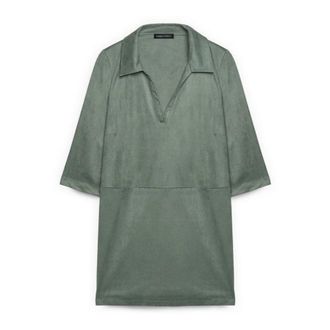 Fiorella Rubino Kurzes Kleid mit Polokragen aus Soft-Touch-Material - - Dresses - Damen - Gr&uuml;n - 6XL