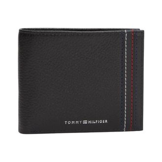Tommy Jeans Homme, Accessoires, Noir, Taille: ONE Size Porte-cartes bifold en cuir