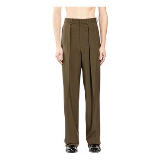 Tom Ford Wool Cashmere Silk Reps Double Pleat Hosen - - Trousers - Herren - Gr&uuml;n - L