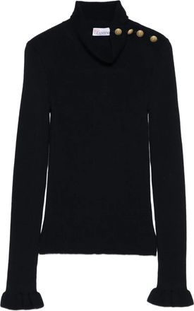 Valentino Garavani haut boutonné à volants (années 2000) - Bleu