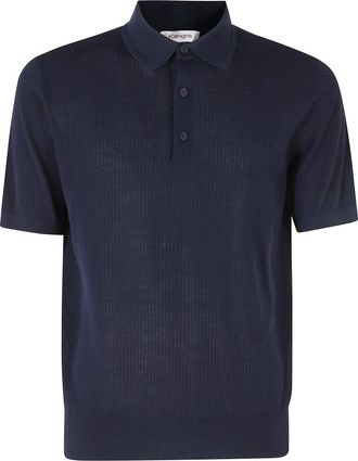 KANGRA Homme, Tops, Bleu, Taille: L Polo Maglia MM Microtreccia