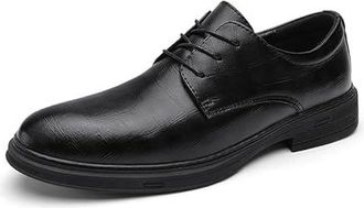 Generic Chaussures habillées Formelles for Hommes, Chaussures Derby à Lacets, Bout Rond Bruni, en Cuir PU, Semelle en Caoutchouc antidérapante, Tige Basse, Ta