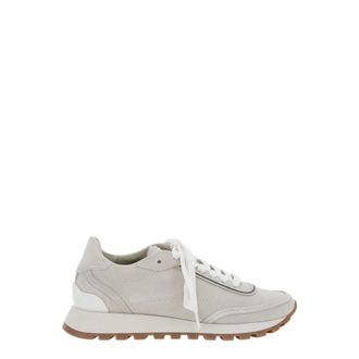 Brunello Cucinelli Suede Low Top Sneakers - - Shoes - Damen - Grau - 38 1/2 EU