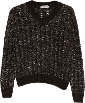 D.exterior pull à col v - Marron