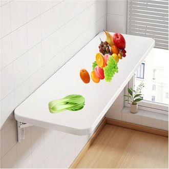 Generic Table Pliante Murale, Table &agrave; Manger Murale, Bureau &agrave; abattants, Plan de Travail(30X120cm)