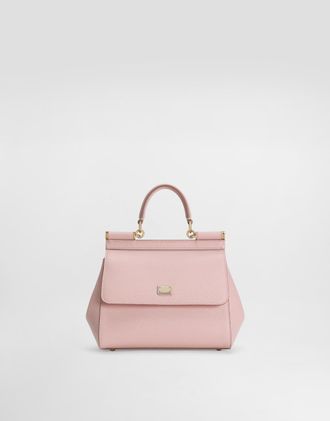 Dolce & Gabbana Sicily Medium Handbag In Dauphine Calfskin - Frau Handtaschen Pink Onesize