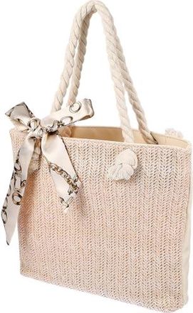 BESPORTBLE HANABASS Sac Main Paille Tress&eacute;e Capacit&eacute; Spacieuse Sac &agrave; Bandouli&egrave;re Femme L&eacute;ger Pratique Cabas Naturel pour Plage et Loisirs