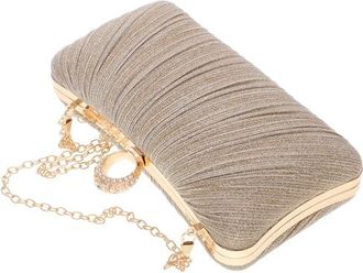 Supvox Pochette de Soir&eacute;e Pliss&eacute;e en Satin Dor&eacute; Petit Paquet &agrave; Main pour Femmes Paquet de Banquet &Eacute;l&eacute;gant pour Mariage et &Eacute;v&eacute;nements Formels Pochette Habill&eacute;