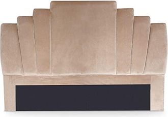 Menzzo Arena Kopfteil Bett 180 cm, Samtbezug Taupe