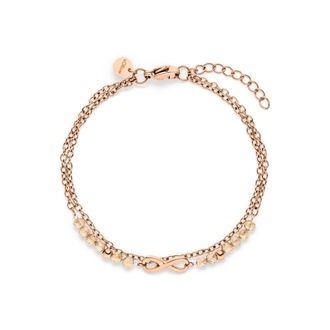 s.Oliver Bracelet - Elegantes Armband aus poliertem Edelstahl - ros&eacute;gold - Rolokette verstellbar bis 21 cm - wasserfest & hautfreundlich