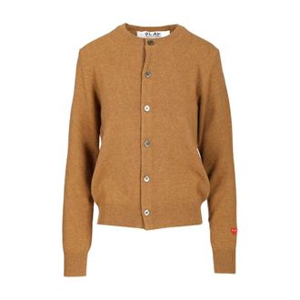 Comme Des Gar&ccedil;ons Heart-Patch Wollcardigan - - Knitwear - Herren - Beige - XS