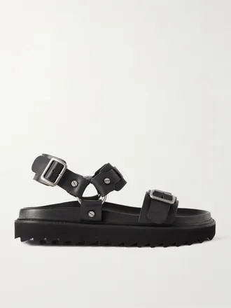 Acne Studios Sandales En Cuir À Ornements - Noir