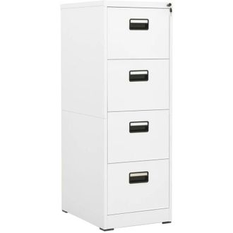 vidaXL Aktenschrank Wei&szlig; 46x62x133 cm Stahl - Vidaxl