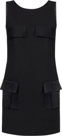 Elisabetta Franchi Femme, Robes, Noir, Taille: 38 FR Boxy Cr&ecirc;pe Mini Dress