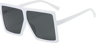 Generic Lunettes De Soleil Carr&eacute;es &Agrave; Grande Monture, Tendance, For Hommes Et Femmes, Id&eacute;ales For Une S&eacute;ance Photo En Ext&eacute;rieur Ou En Vacances.(White)