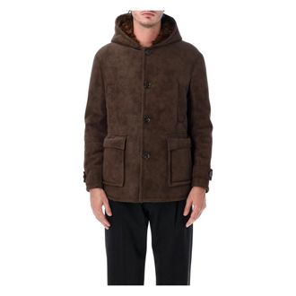 S.W.O.R.D 6.6.44 Kapuzenjacke aus Lammfellimitat - - Jackets - Herren - Braun - 2XL