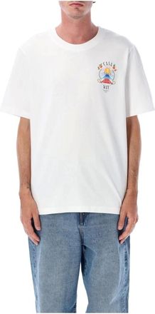 Casablanca Homme, Tops, Blanc, Taille: L T-Shirt en coton &agrave; imprim&eacute; graphique