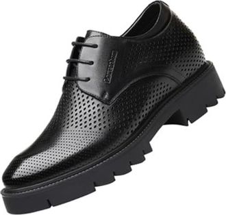 Generic Chaussures Habill&eacute;es &Agrave; Talons Compens&eacute;s Oxford Ajour&eacute;es, Respirantes, &Agrave; Lacets Et Antid&eacute;rapantes pour Affaires, Mariage Et Travail,10cm Height,39 EU