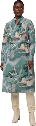 Ulla Popken Damen Loycellkleid Marbleprint Kleider, Matt Gr&uuml;n, 46-48