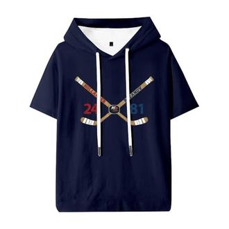Generic T-shirt &agrave; capuche HeatRivalry Hollander Rozanov Hockey pour femmes et hommes T-shirt &agrave; manches courtes d&eacute;contract&eacute; Streetwear Tops, bleu marine, 4XL