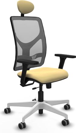 Piqueras y Crespo Stuhl f&uuml;r lange Arbeitsstunden, mit 3D-Armen, h&ouml;henverstellbare Lendenwirbelst&uuml;tze und festes Kopfteil, ausgestattet mit Syncro/Traslack und Schneides