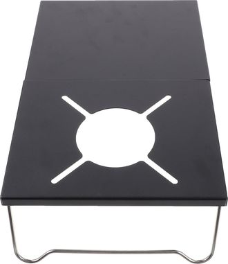 Vosarea Tragbarer Faltbarer Campingtisch aus Edelstahl Kompakter Outdoor Klapptisch f&uuml;r Grillen Picknick und Wandern