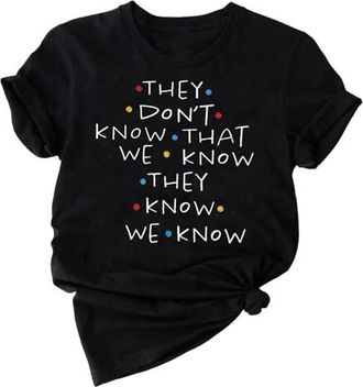 Generic T-shirt d&eacute;t&eacute; &laquo; They Dont Know &raquo; &agrave; manches courtes pour femme 2025 Gym d&eacute;contract&eacute; tendance mignon ample sortie graphique western t-shirt lettres t-shi