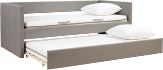 Miliboo Miliboo - Lit gigogne en tissu gris 90x190 cm elie