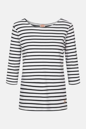 Armor Lux Damen Streifenshirt Gu&eacute;rande 3/4-Arm Wei&szlig; Blau