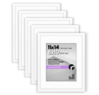 Americanflat Bilderrahmen, 28 x 36 cm, mit poliertem Plexiglas - 5er-Set. 20 x 25 cm Rahmen mit Passepartout oder 28 x 36 cm-Fotos ohne Passepartout, Galleria Koll