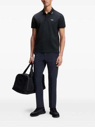 HUGO BOSS Piqu&eacute; Cotton Polo Shirt - Black