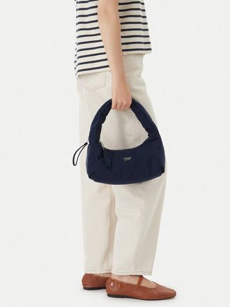 Tommy Jeans Handtasche Tommy Jeans Metal Logo Padded Strap Shoulder Bag AW0AW18583 Dunkelblau