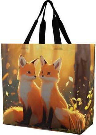 Generic Renards Mignons Sac Fourre Tout L&eacute;ger Tote Bag Grand Sac A Main Femmes Pour Voyage Quotidienne Gym